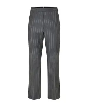 Thom Browne Mid-rise Straight Leg Tailored Trousers With Pinstripe
