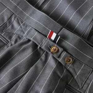 Thom Browne Mid-rise Straight Leg Tailored Trousers With Pinstripe