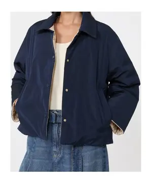 Max Mara Reversible Padded Jacket - Navy