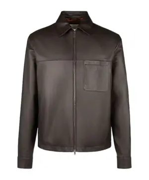TOD'S Zipped Leather Overshirt