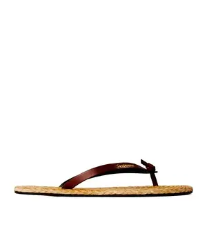 Saint Laurent Raffia Flip Flops - No