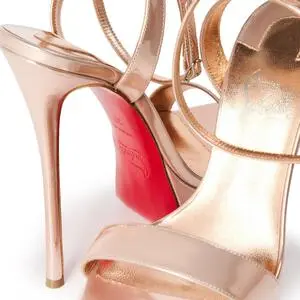 CHRISTIAN LOUBOUTIN Metallic Strappy Platform Stiletto Sandals