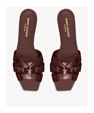 Saint Laurent Tribute Mules In Patent Leather