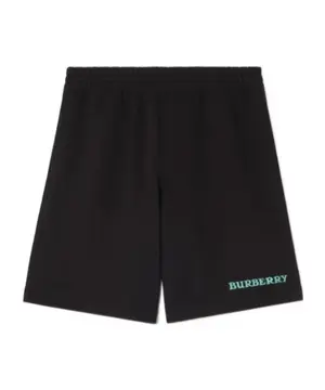 Burberry Logo Cotton Shorts - Black