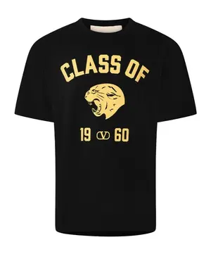 Valentino Garavani Crew Neck Printed T-shirt - Black