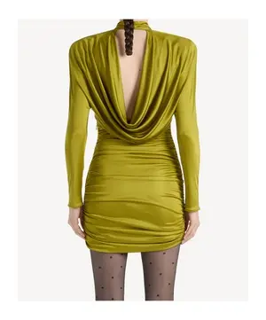 Balmain Draped Flowy Jersey Dress