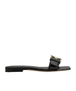 TOD'S Square-toe Flat Sandals - Black