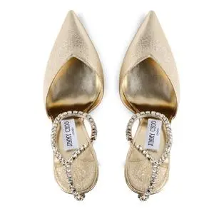 JIMMY CHOO Saeda 100 Crystal Embellished Satin Pumps