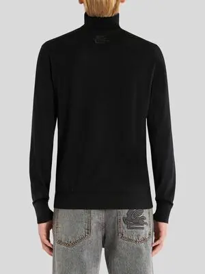 Etro High Neck Jumper With Logo On Rear