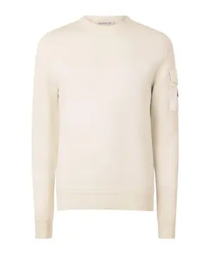 Moncler Fine-knit Crew Neck Jumper With Utility Pocket - No