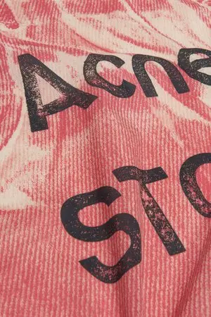 Acne Studios Thin Printed Scarf - Deep Pink