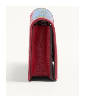 Valentino Garavani Vlogo Signature Mini Shoulder Bag In Denim With Cherryfic Embroidery