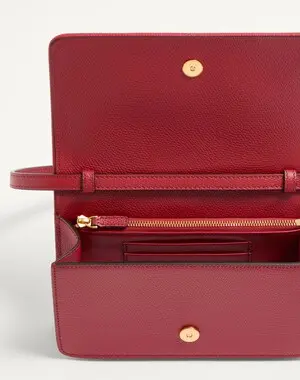 Valentino Garavani Vlogo Signature Mini Shoulder Bag In Denim With Cherryfic Embroidery