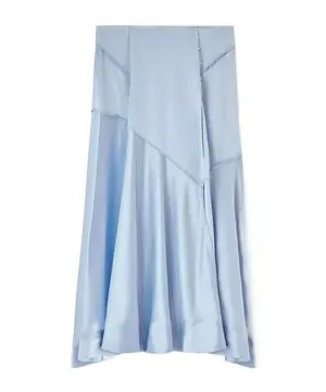 GANNI Long Skirt In Blue Satin