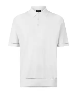 Brioni Knit Polo Shirt - White