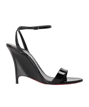 CHRISTIAN LOUBOUTIN Patent Wedge Sandals