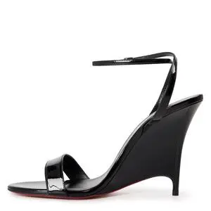 CHRISTIAN LOUBOUTIN Patent Wedge Sandals