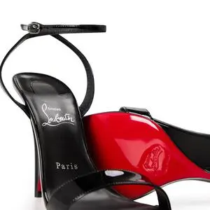 CHRISTIAN LOUBOUTIN Patent Wedge Sandals