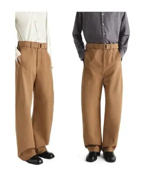 LEMAIRE Twisted Belted Pants In Dyed Heavy Broken Twill