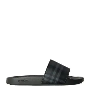 Burberry Furley Check Slides - Black