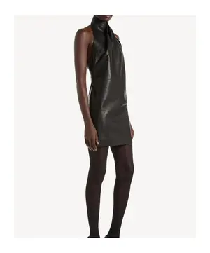 Balmain Lambskin Open-back Dress