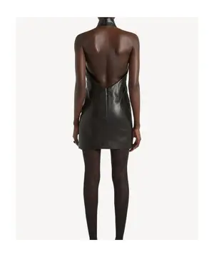 Balmain Lambskin Open-back Dress