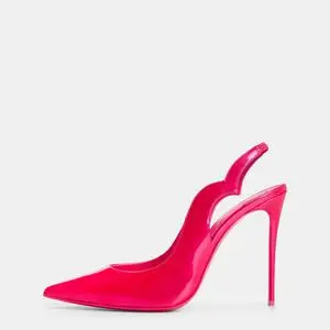CHRISTIAN LOUBOUTIN Lacquered Sole Slingback Pumps - Red