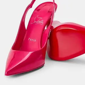 CHRISTIAN LOUBOUTIN Lacquered Sole Slingback Pumps - Red