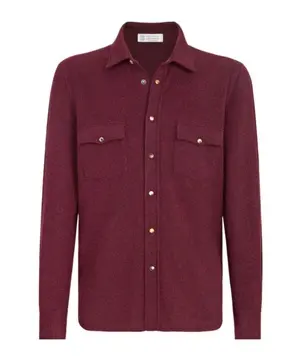 Brunello Cucinelli Virgin Wool, Cashmere And Silk Knit Shirt
