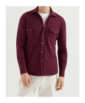 Brunello Cucinelli Virgin Wool, Cashmere And Silk Knit Shirt