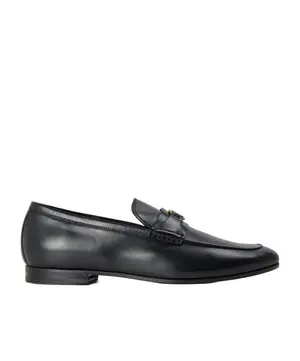 Valentino Garavani Leather Loafers With Gold Accent