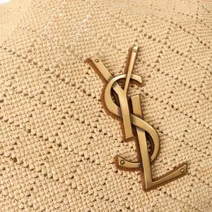 Saint Laurent Light Beige Diamond Woven Handbag