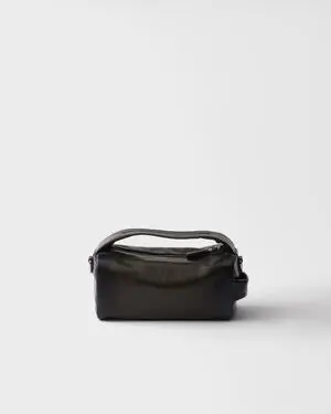 Prada Antiqued Leather Shoulder Bag - Black