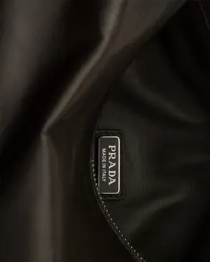 Prada Antiqued Leather Shoulder Bag - Black