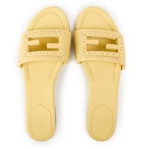 Fendi Flat Slides With Embossed Logo Detailing