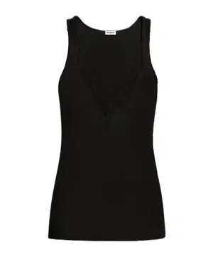 Balmain Knit Vest Top With Lace