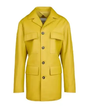 TOD'S Long-sleeved Leather Jacket - Yellow
