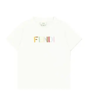 Fendi Printed Cotton T-shirt - White