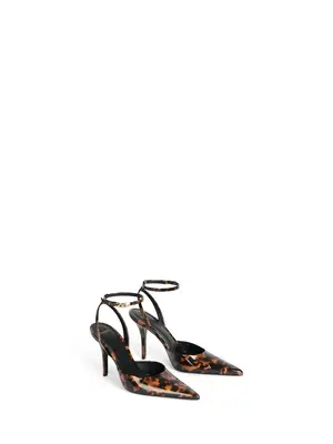 Balmain Printed Patent Leather Strappy Pumps