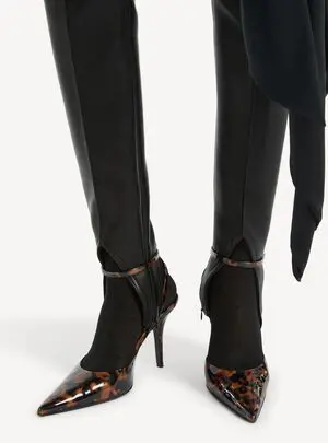Balmain Printed Patent Leather Strappy Pumps