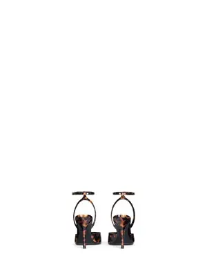 Balmain Printed Patent Leather Strappy Pumps
