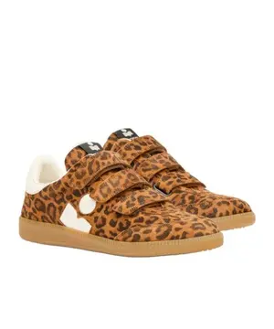 Isabel Marant Étoile Leopard Print Touch-strap Sneakers