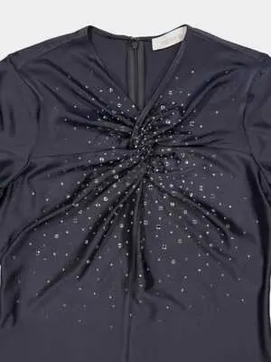 Rabanne Embellished Twist-front Top - Ardoise