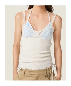 Miu Miu Cotton And Lace Top