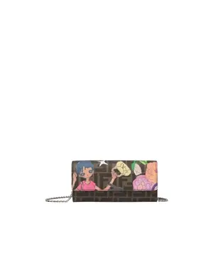 Fendi Fantastic Future Roma Continental With Chain - Brown