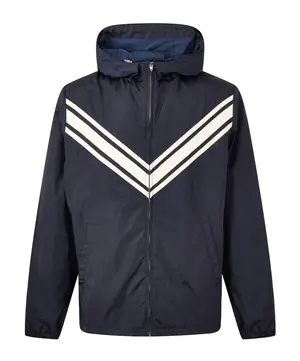 Valentino Garavani Hooded Windproof Windbreaker Jacket With Sporty Stripes