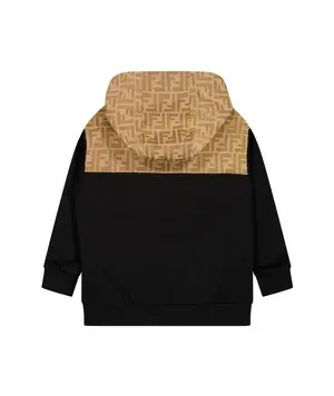 Fendi Color-block Monogram Hooded Zip-up Jacket