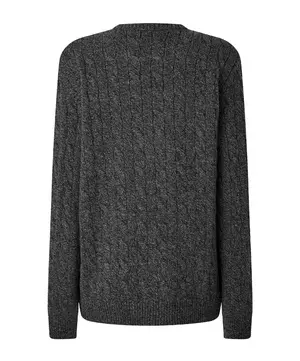 Valentino Garavani Crew Neck Cable Knit Sweater - Black