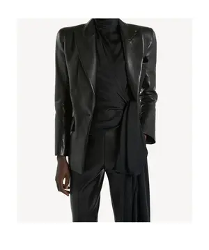 Balmain Structured Shoulder Lambskin Blazer