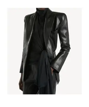 Balmain Structured Shoulder Lambskin Blazer